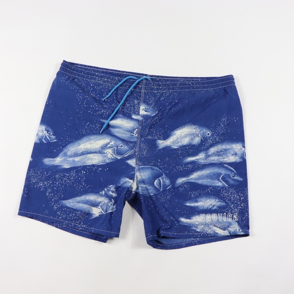 Nautica | Swim | Vintage Nautica All Over Fish Print Swim Shorts Xl ...